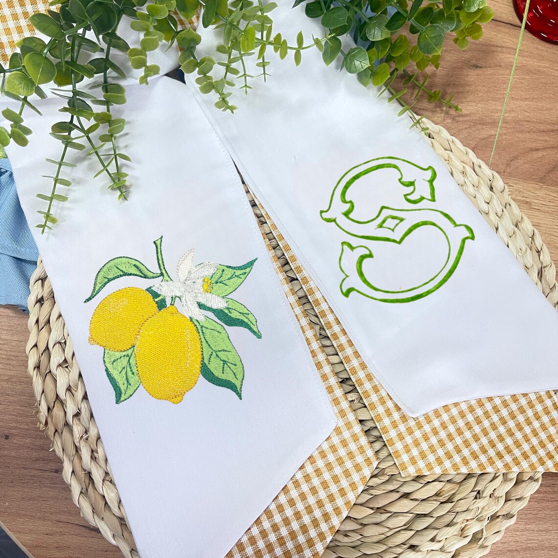 Lemon Embroidered Wreath Sash | Personalized Monogram Sash | Summer ...