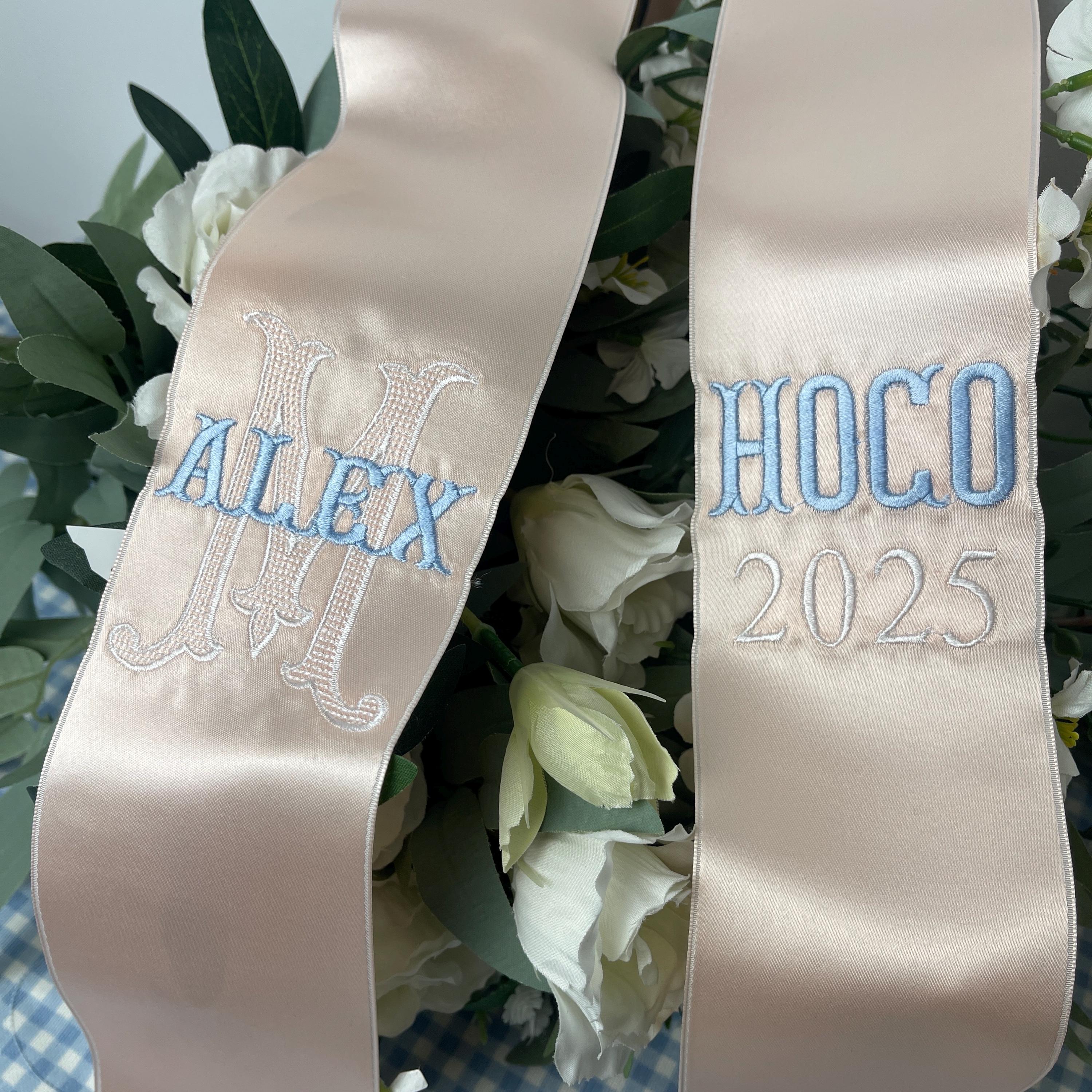 Custom Prom Ribbon, PROM Bouquet Sash With Name, Prom Bouquet Sash ...