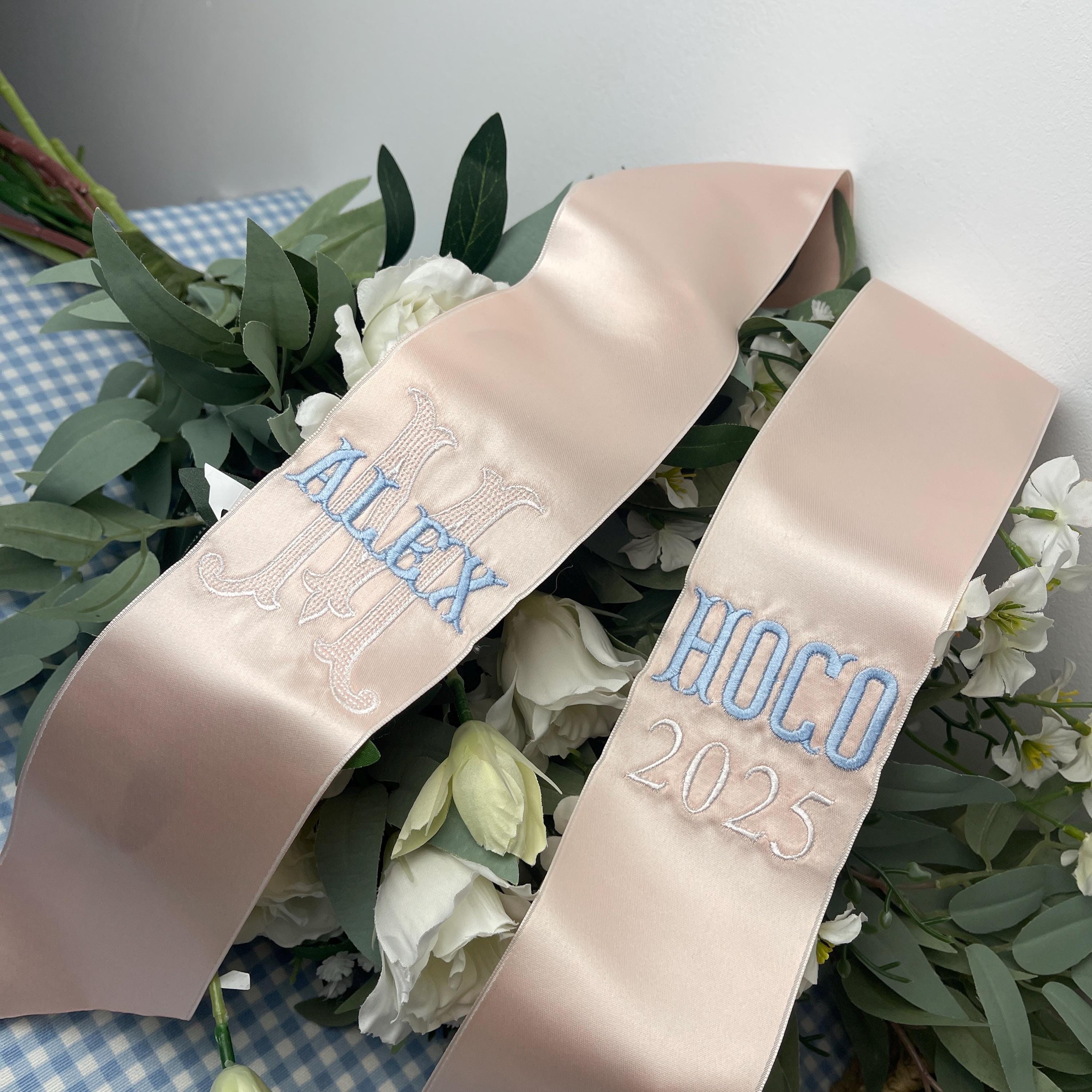 Custom Prom Ribbon, PROM Bouquet Sash With Name, Prom Bouquet Sash ...