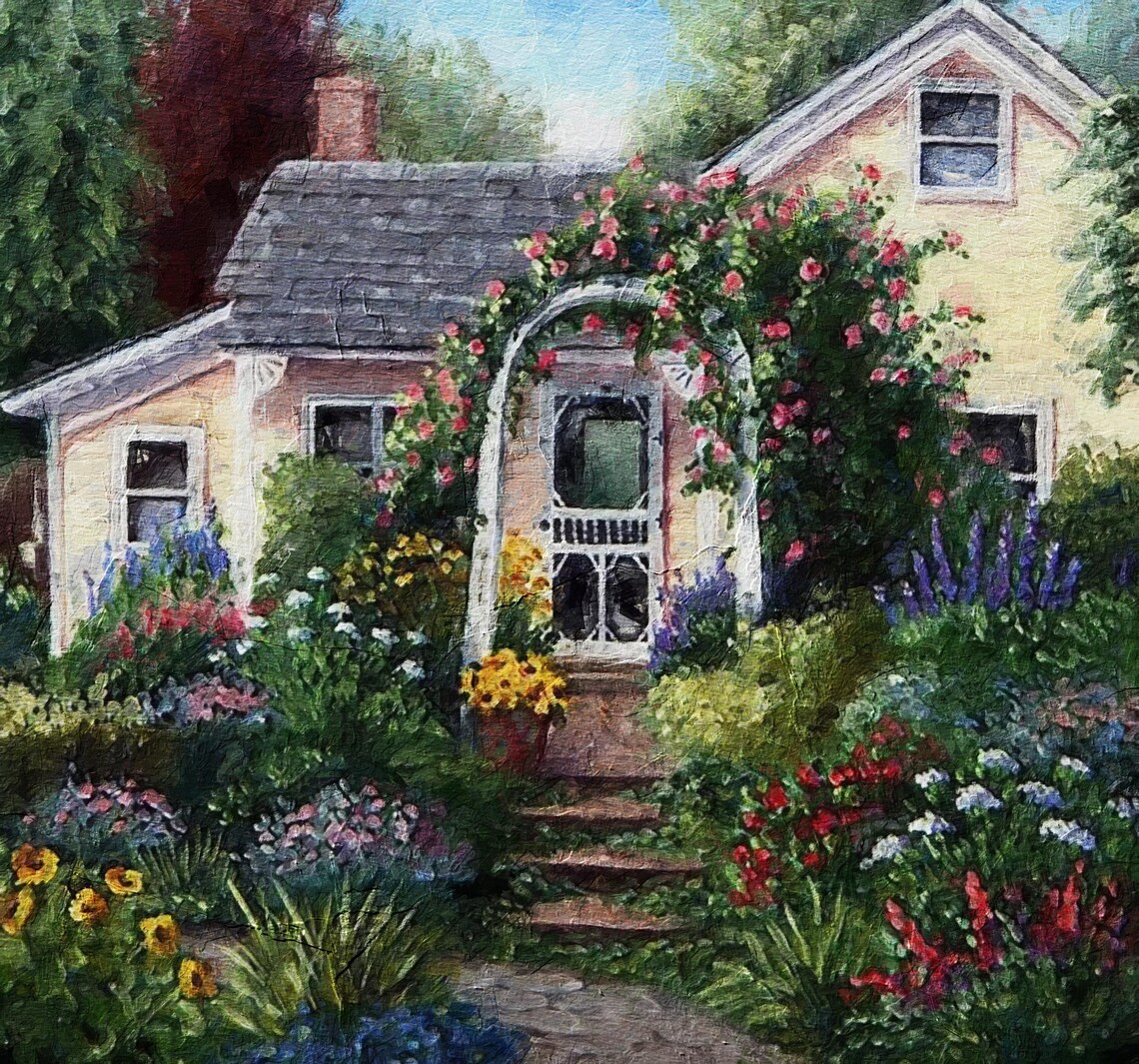 Custom House Portrait Oil Painting From Photo,personalized Oil Painting ...