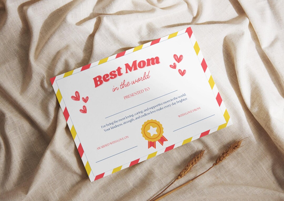 Mother's Day Printable Award & Certificates for World's Best Mom ...