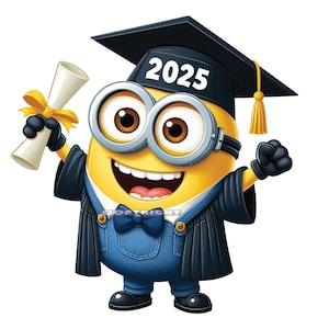 Minion Graduation 2025 X 5 PNG, Minion PNG, Minion T-shirt Design ...