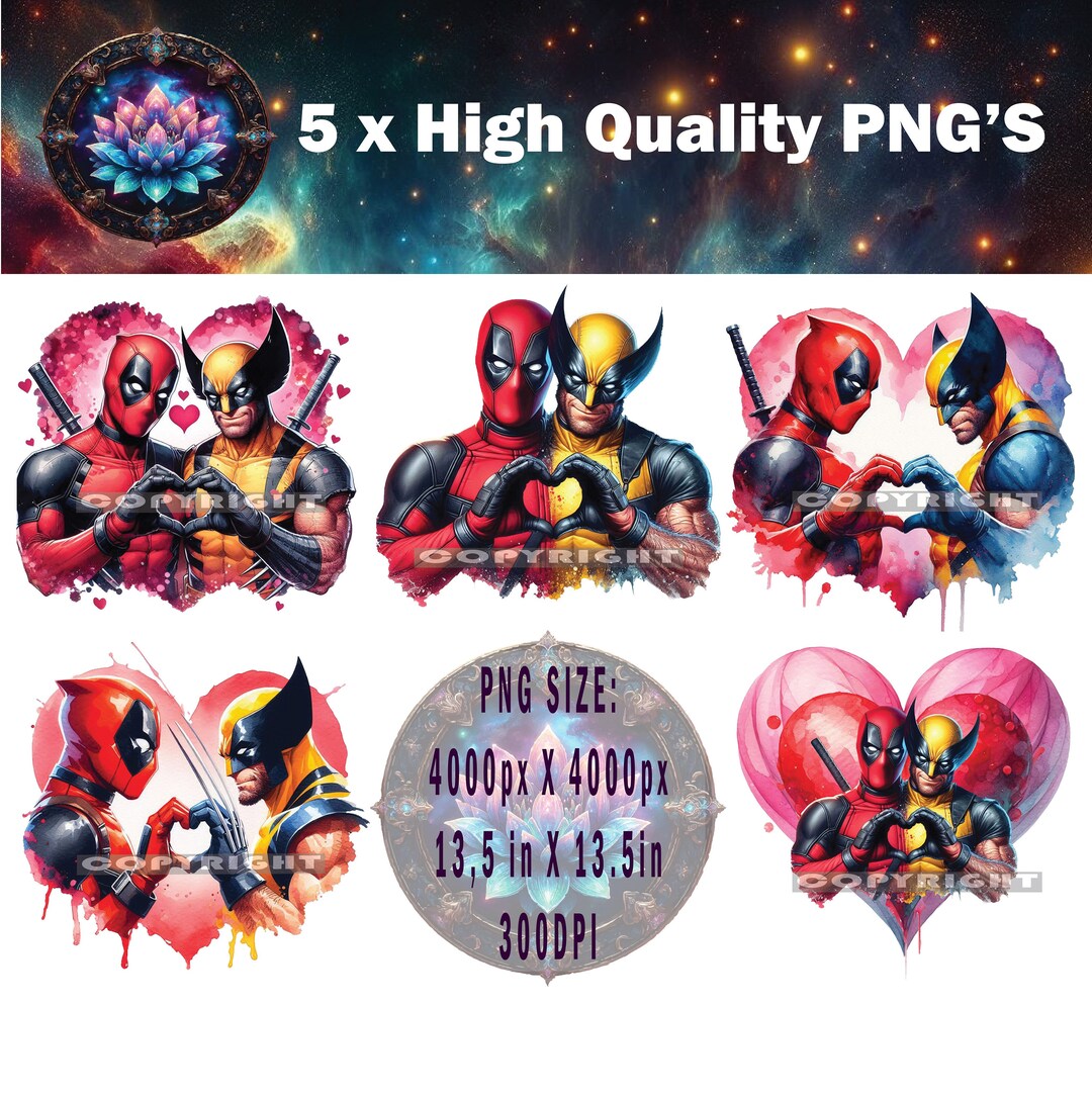 Deadpool and Wolverine X 5 PNG, Deadpool Png, Deadpool and Wolverine T ...