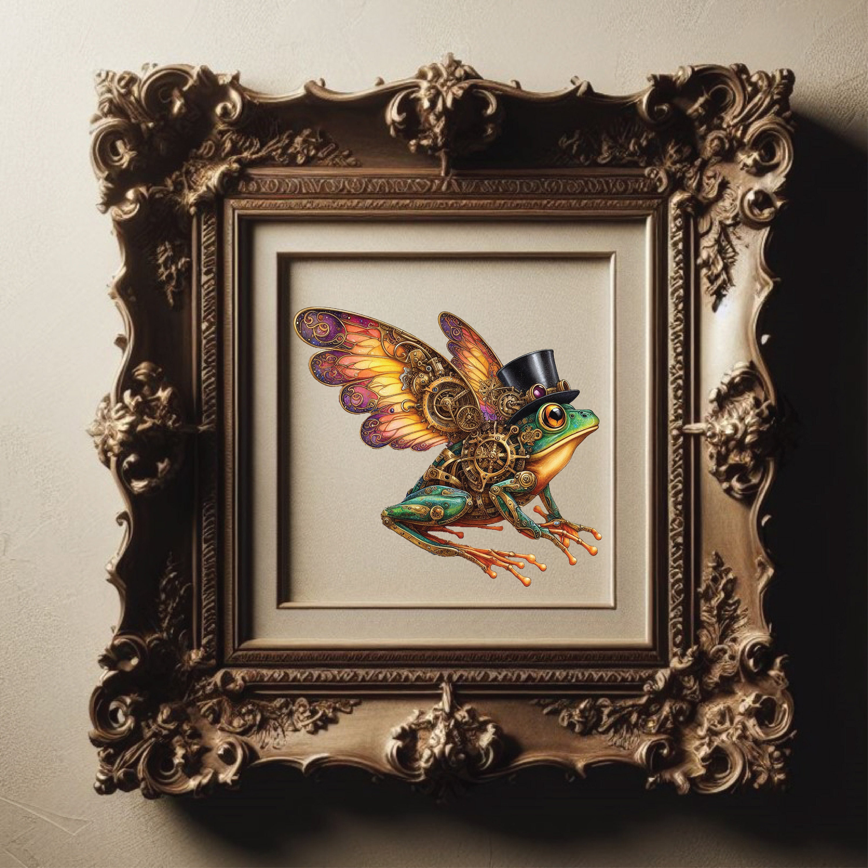 Steampunk Frogs With Wings X 5 PNG, Steampunk Clipart, Steampunk Junk ...