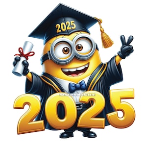 Minion Graduation 2025 X 5 PNG, Minion PNG, Minion T-shirt Design ...