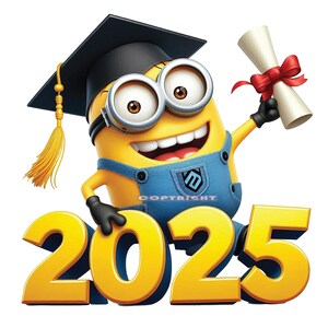 Minion Graduation 2025 X 5 PNG, Minion PNG, Minion T-shirt Design ...