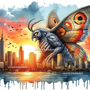 Mothra X 5 PNG, Godzilla PNG, Monsterverse Png, Godzilla T-shirt Design ...