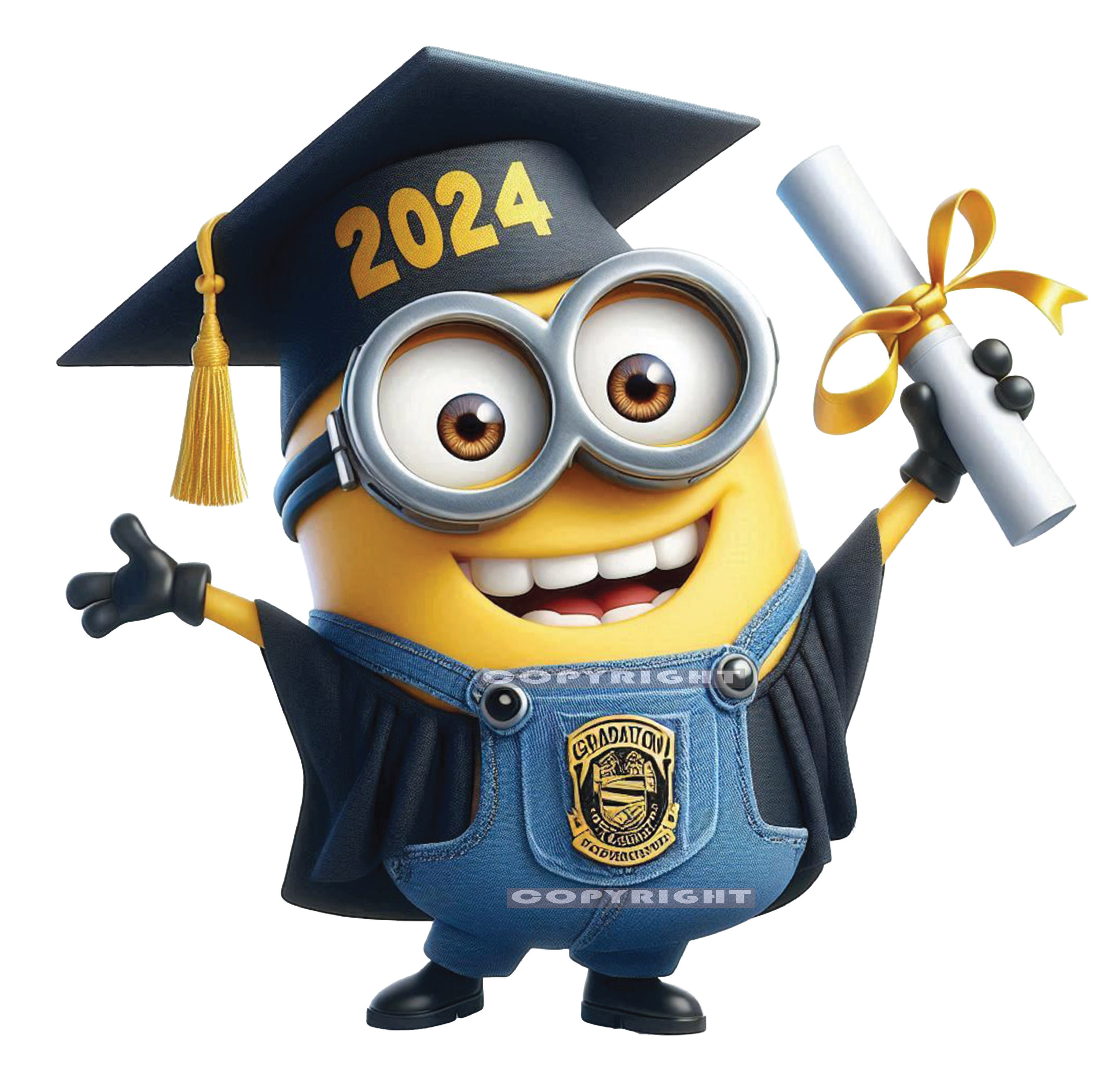 Minion Graduation 2024 X 5 PNG, Minion PNG, Minion T-shirt Design ...