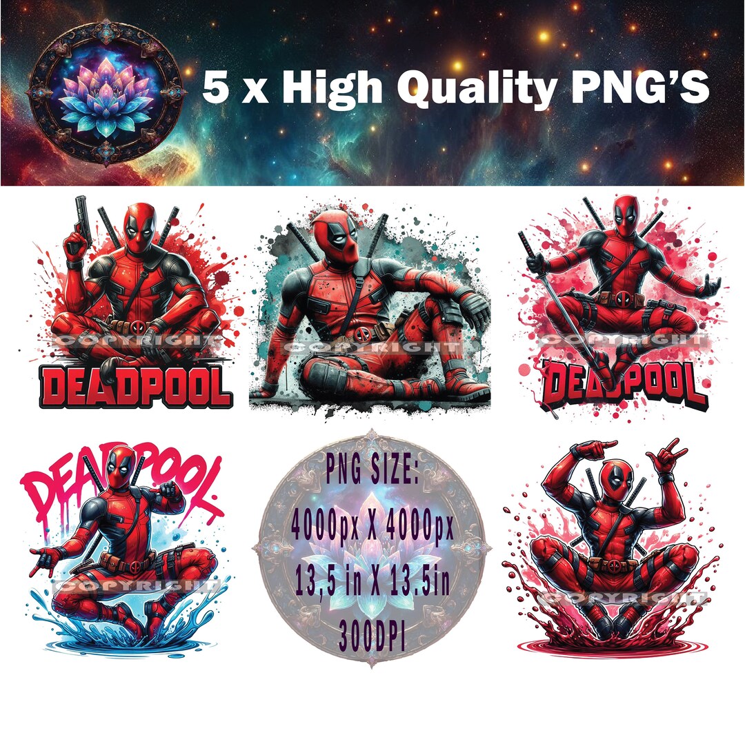 Deadpool X 5 PNG, Deadpool Png, Deadpool and Wolverine T-shirt Design ...