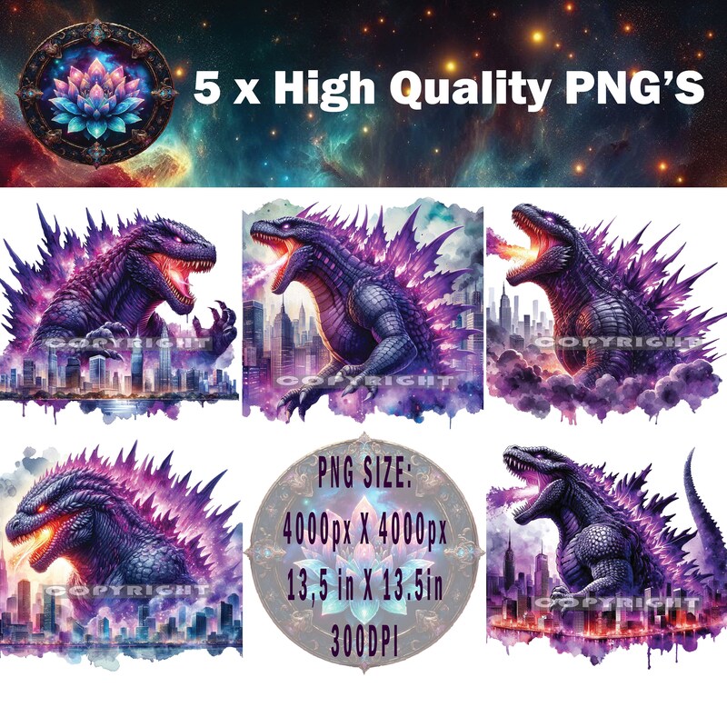 Godzilla Printables - Etsy