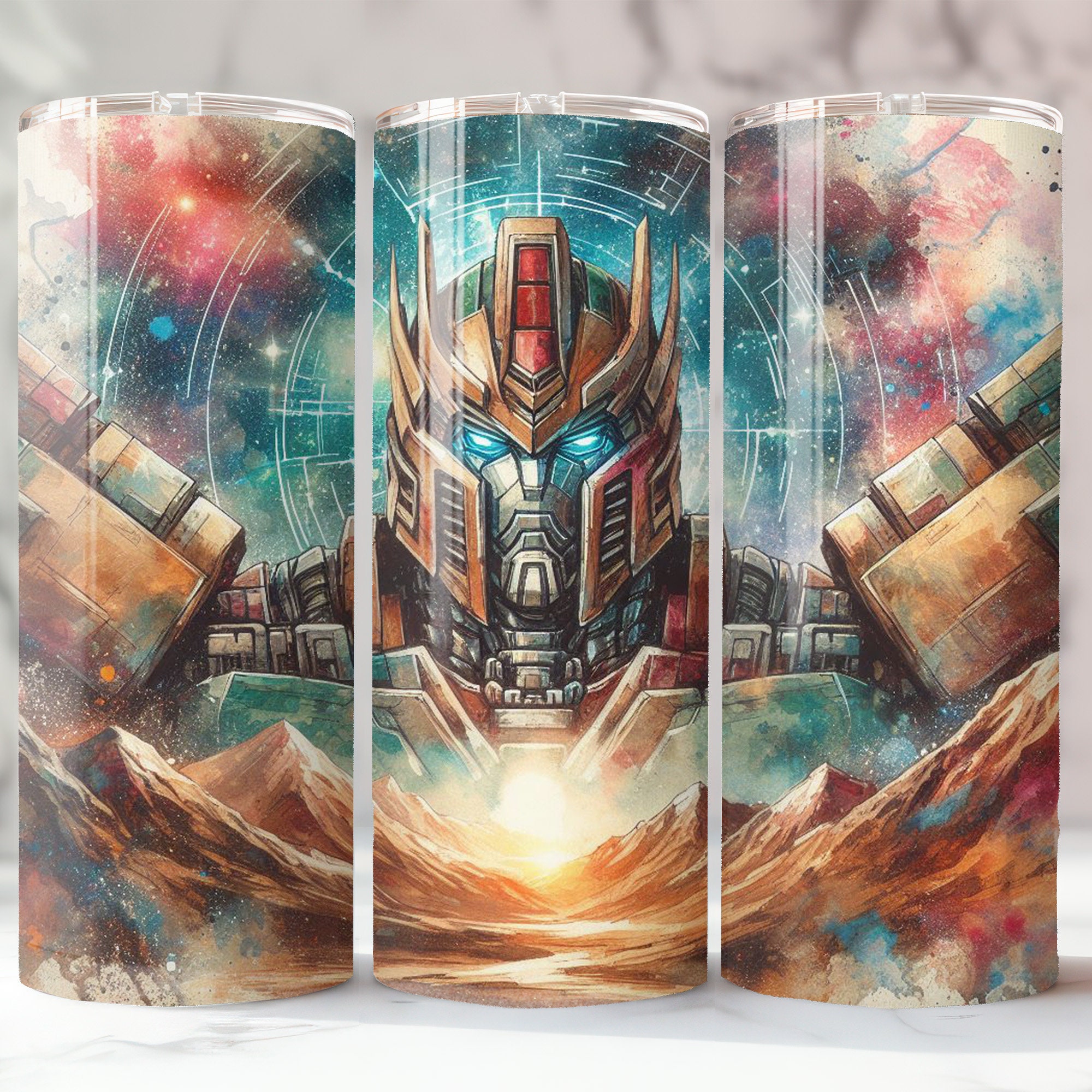 Transformers Bundle, 5 X 20oz Skinny Vibrant Colorful Tumbler Wraps ...