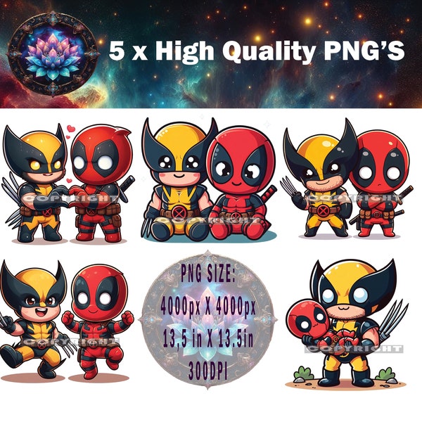 Baby Deadpool and Wolverine Png - Etsy