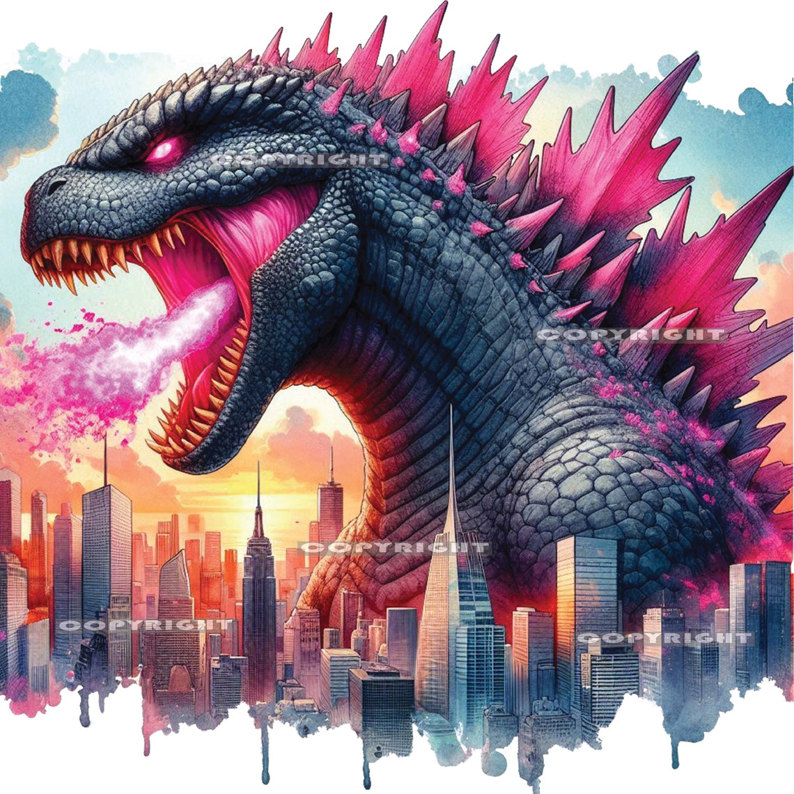 Godzilla and Kong X 5 PNG, Godzilla PNG, Monsterverse Png, Godzilla T-shirt Design, New Empire ...