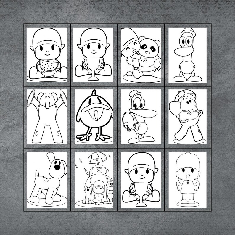 70 Pocoyo Coloring Pages Fun Designs for Kids and Pocoyo Fans. Instant ...