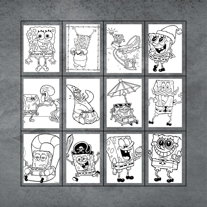 66 Spongebob Coloring Pages, Cartoon Coloring Pages for Kids, Printable ...