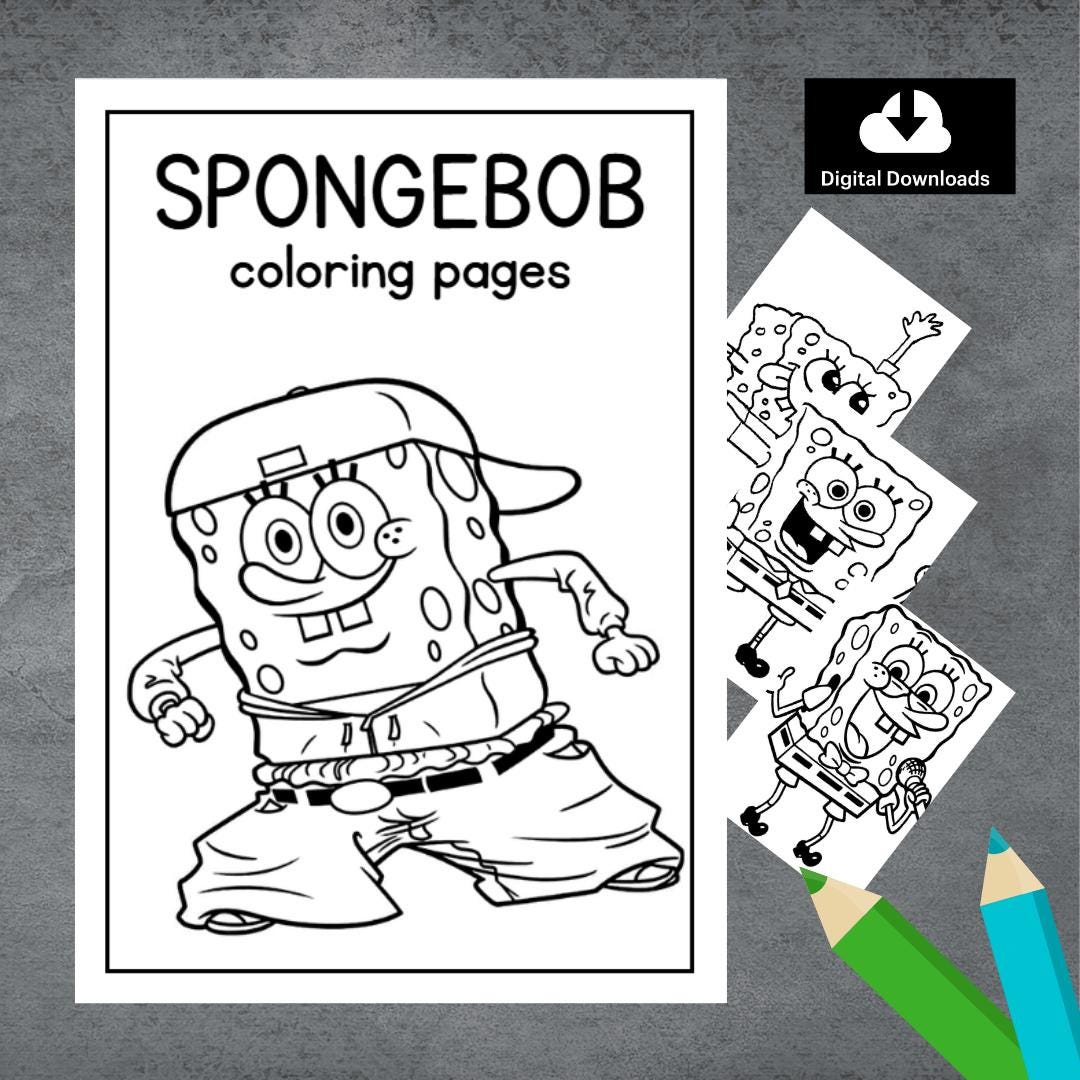 66 Spongebob Coloring Pages, Cartoon Coloring Pages for Kids, Printable ...