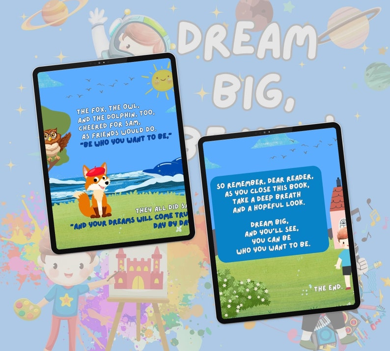 Children's Digital Story Book, Story Book Dream Big Be You, Children ...