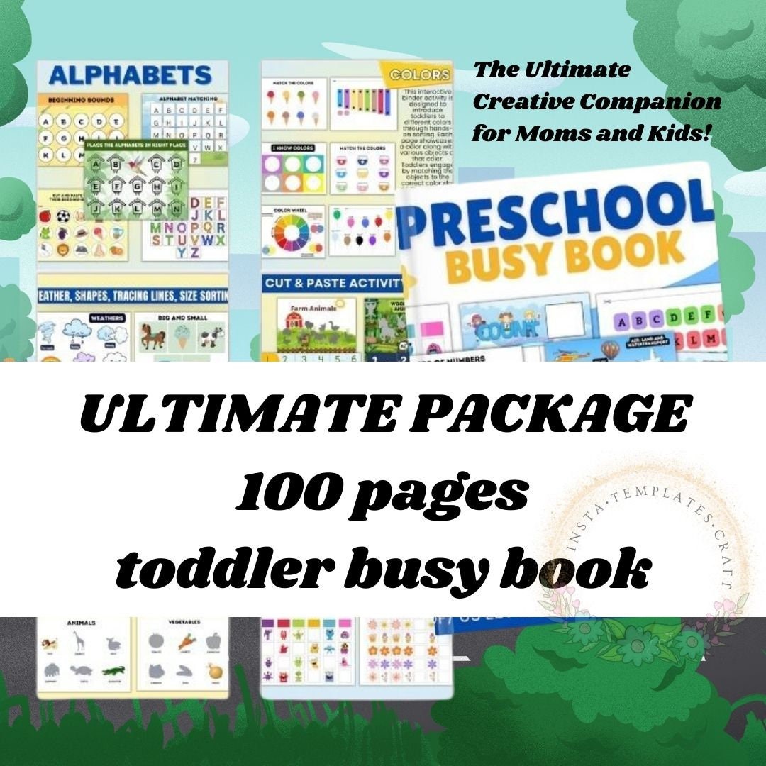 100 Pages Toddler Busy Books, Printable, Learning Binder, Kids ...