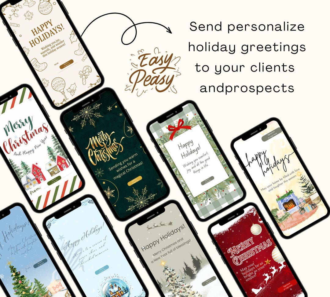 Real Estate Christmas Card Template: Holiday Greetings (digital ...