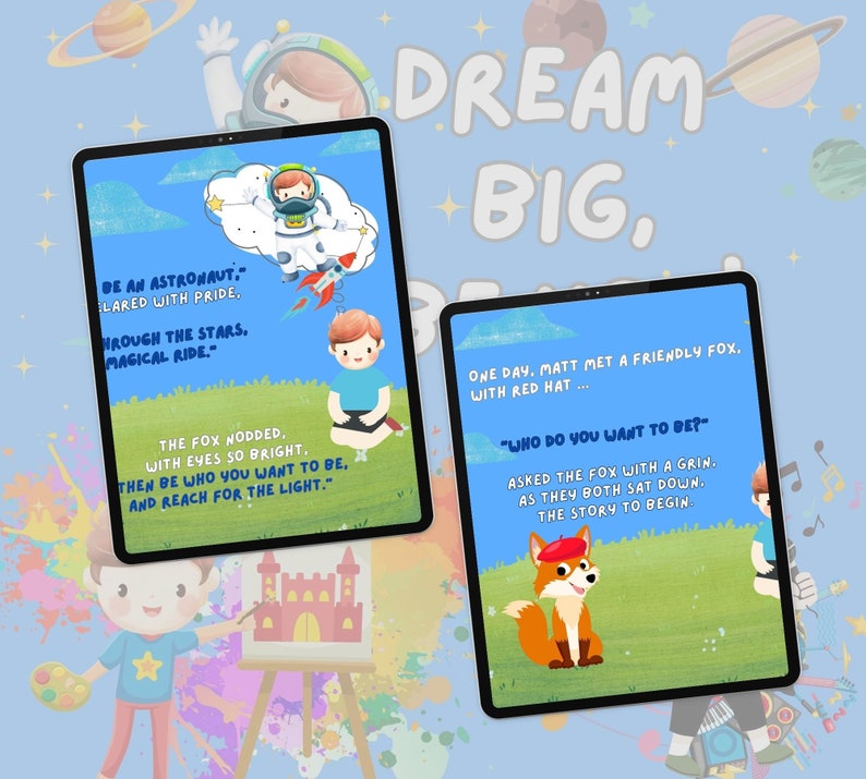Children's Digital Story Book, Story Book Dream Big Be You, Children ...