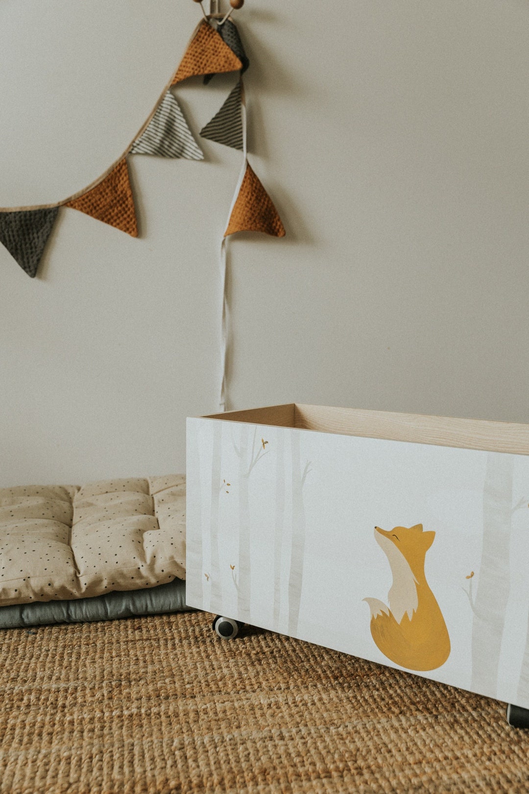 Wooden Toy Box, Kids Room Organiser, Handmade Personalised Gift for Boy ...