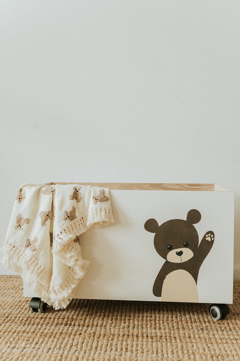 Toy Box, Handmade Wooden Kids Room Organiser, Personalised Gift for Boy ...