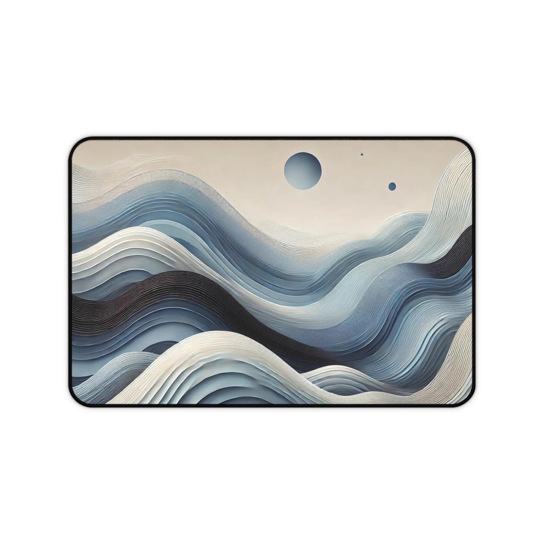 Fluid Waves Desk Mat, Ocean Theme Desk Pad, Office Decor, Gaming Mouse ...