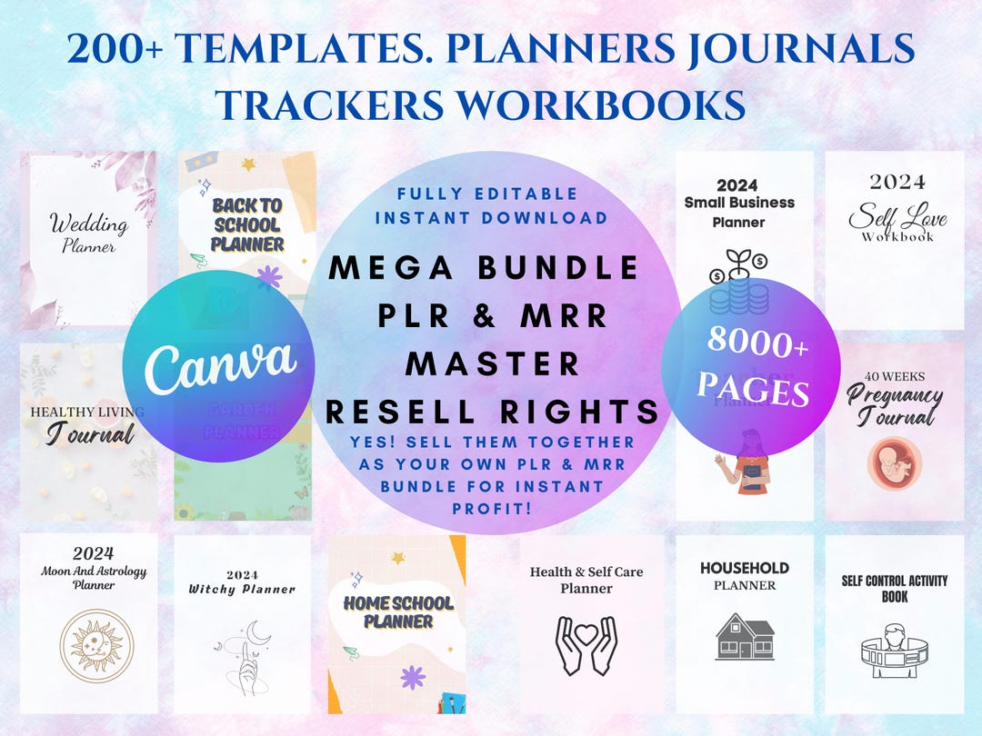PLR MMR Canva Template Bundle: 8000+ Pages, Planners, Journals ...