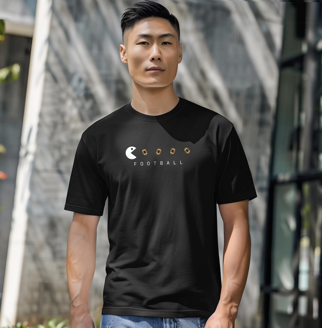 Gaming Inspired Football White Text Teeshirt, Garment Dye Heavy Weight ...