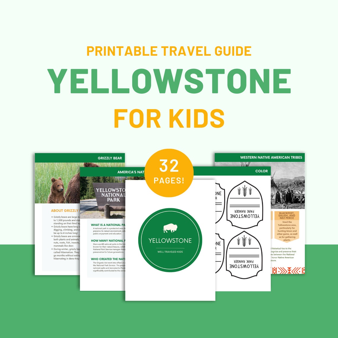 Yellowstone Travel Guide for Kids Printable Travel Guide for ...