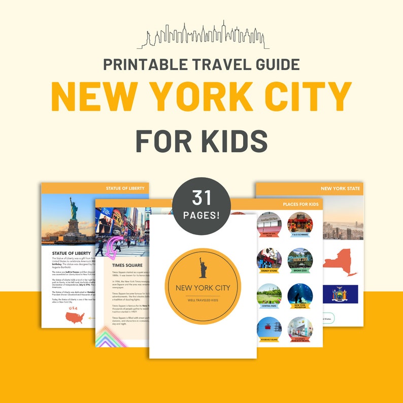 New York City Printable Travel Guide for Kids - Etsy