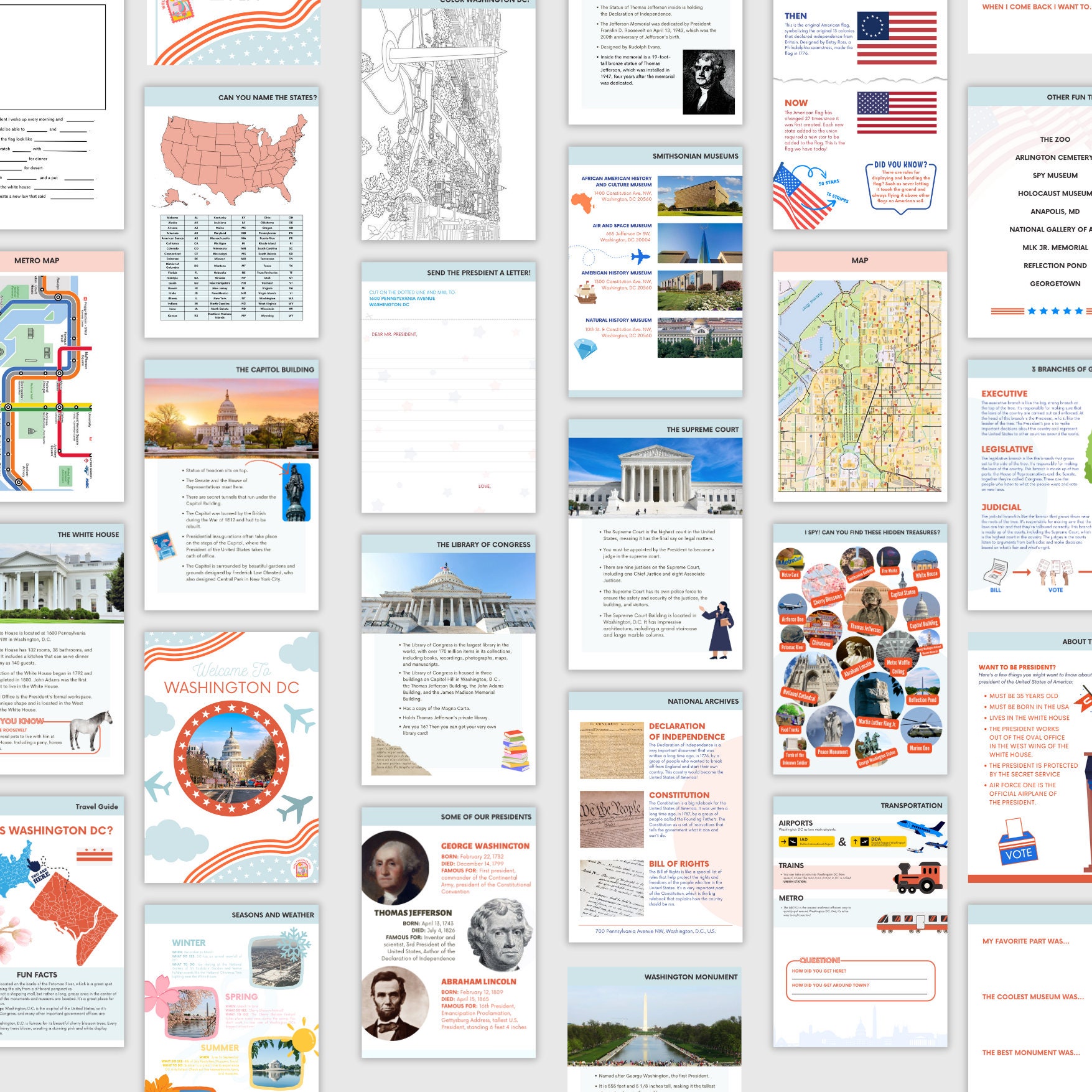 Washington DC Travel Guide for Kids Printable - Etsy