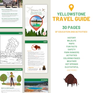 Yellowstone Travel Guide for Kids Printable Travel Guide for ...