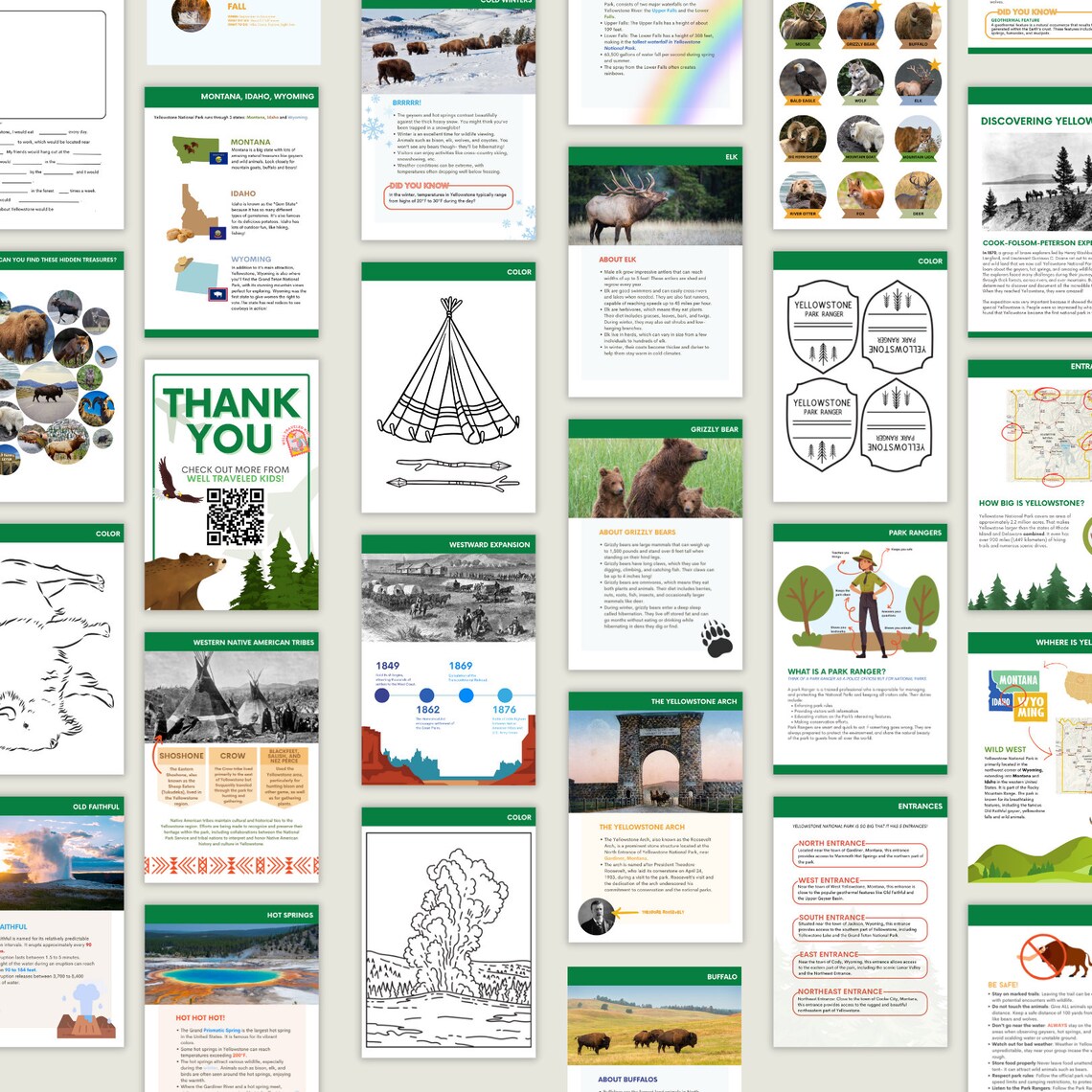Yellowstone Travel Guide for Kids Printable Travel Guide for ...