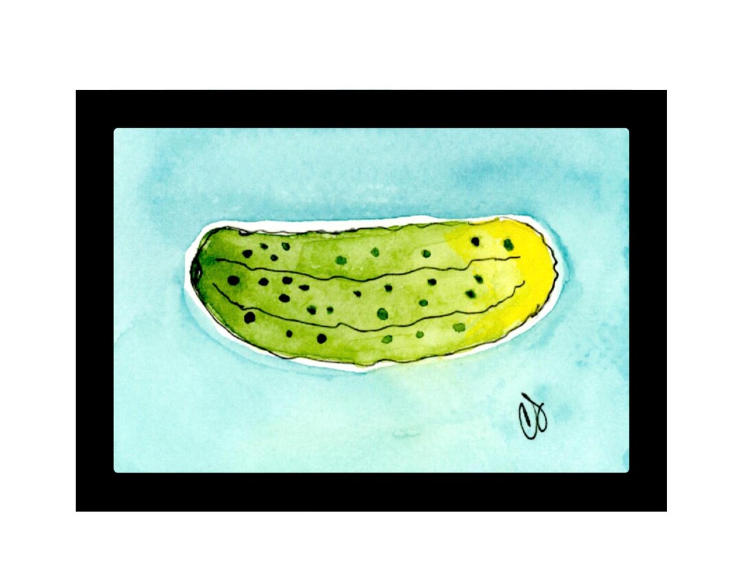 Pickle Art Framed Watercolor Print 3x4”, by Cathy Stratton - Etsy