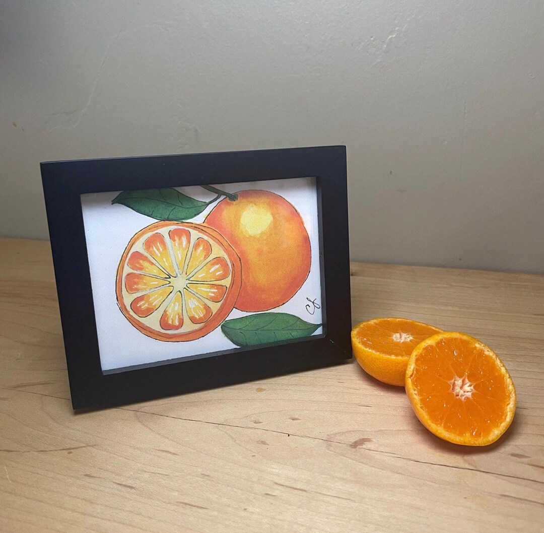 Oranges Framed Watercolor Print 3x4”, by Cathy Stratton - Etsy