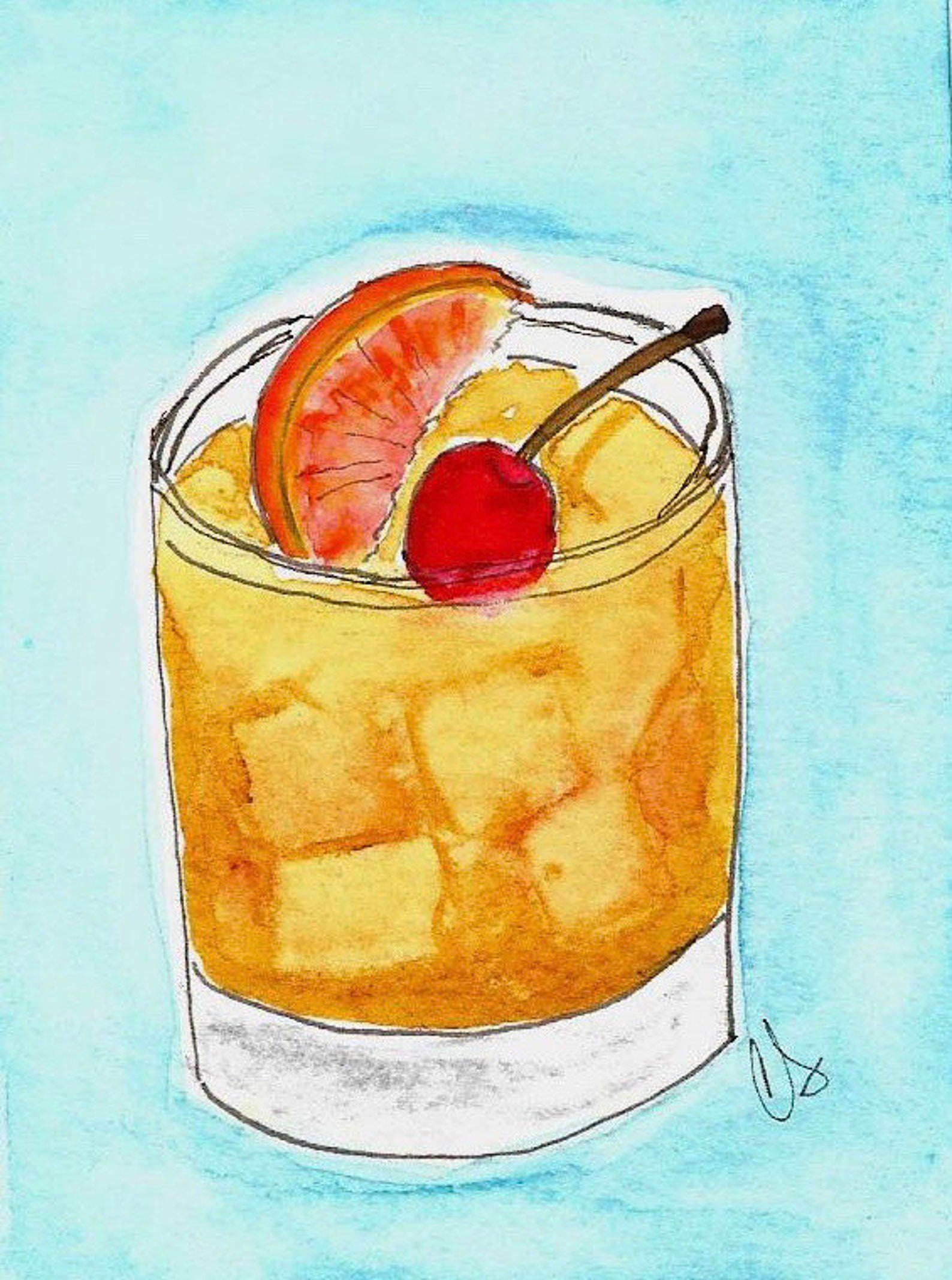 Old Fashioned Framed Watercolor Print 3x4”, by Cathy Stratton - Etsy