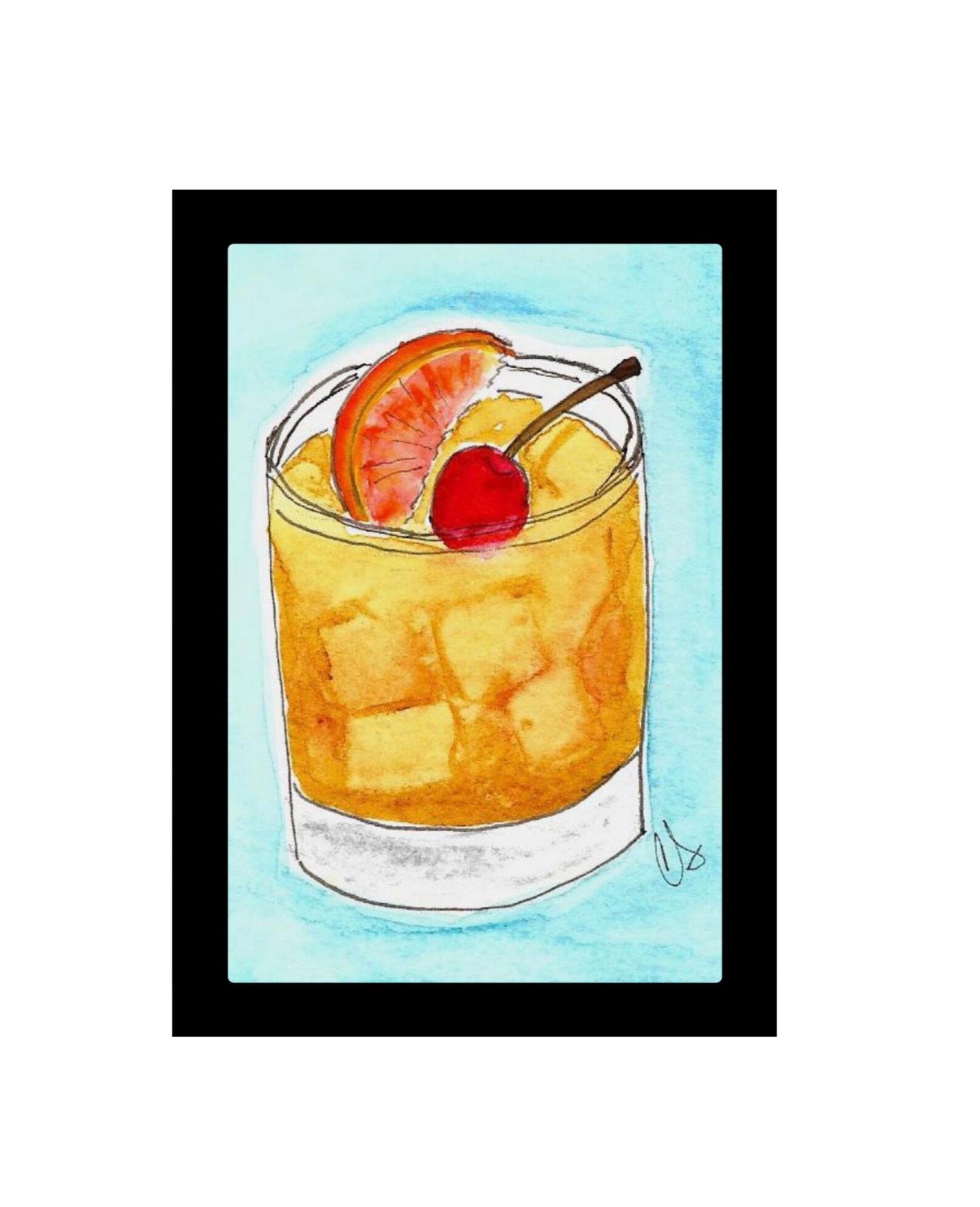 Old Fashioned Framed Watercolor Print 3x4”, by Cathy Stratton - Etsy