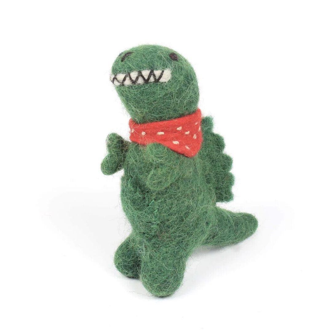 T-rex Pocket Pal, Felt Handmade in Nepal, Amica Fair Trade Toy Eco ...