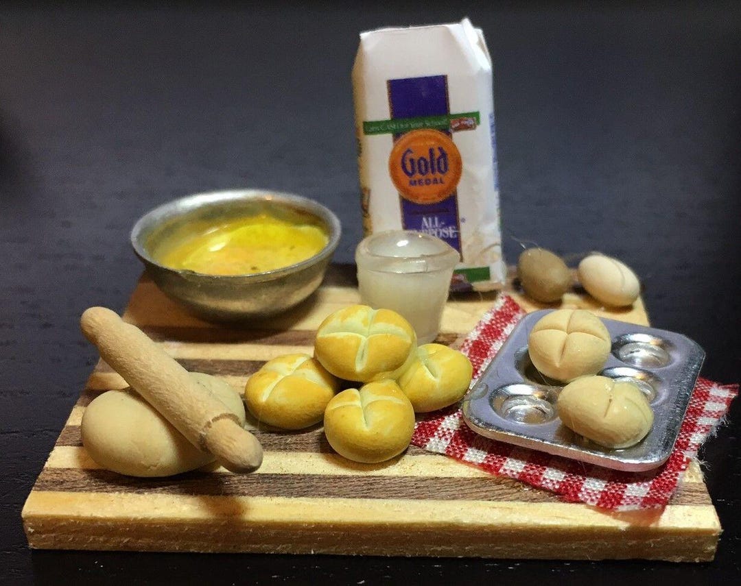 Bread Making Set, Dolls House Kitchen Accessory, Miniature, Miniatures ...