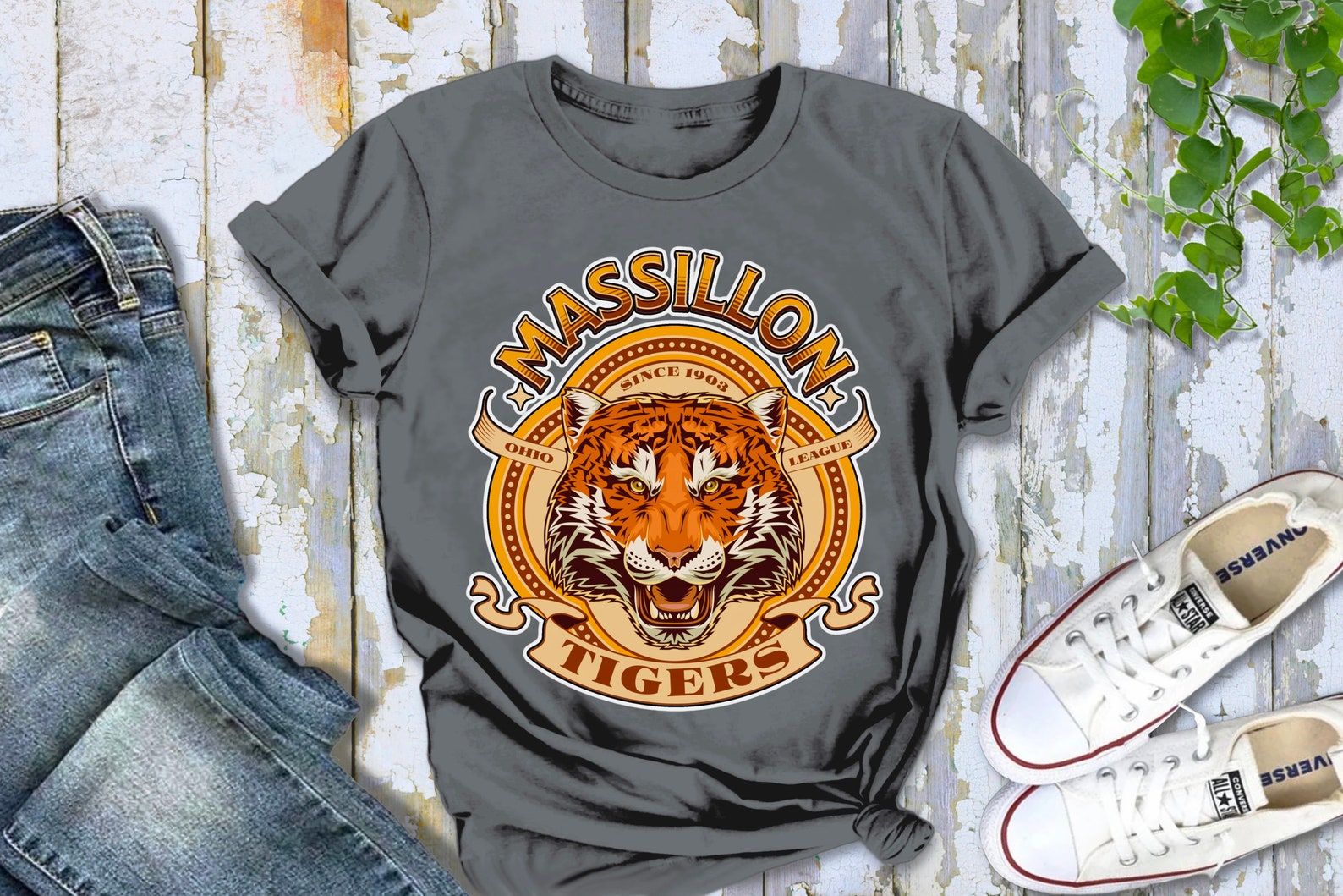 Massillon Tigers Football Shirt Game Day Tshirt Vintage Retro Inspired ...