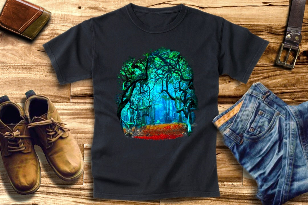 Enchanted Forest Graphic Forest Tee Pine Tree Forest Gift for Men Women ...