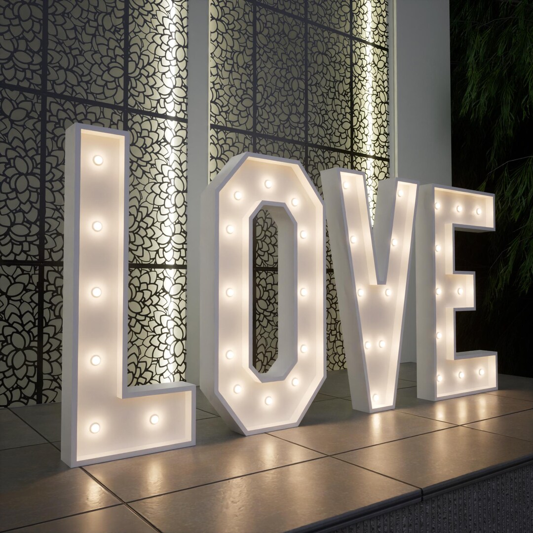 LOVE Marquee Light Sign - 2ft/3ft/4ft LED Letters, Battery & Plug-in ...