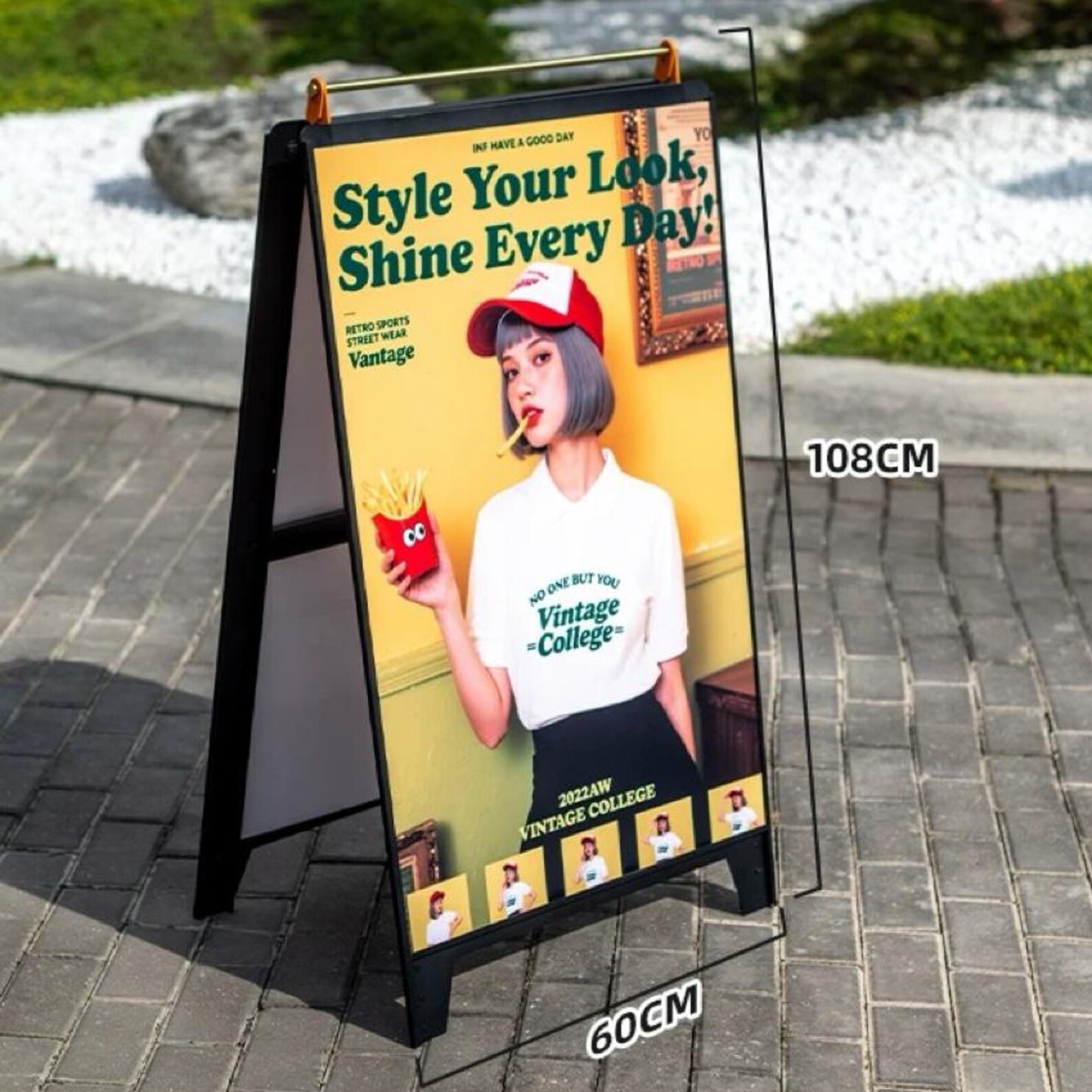 Folding Promotional Stand Mobile Advertising Display Double-sided Sign ...