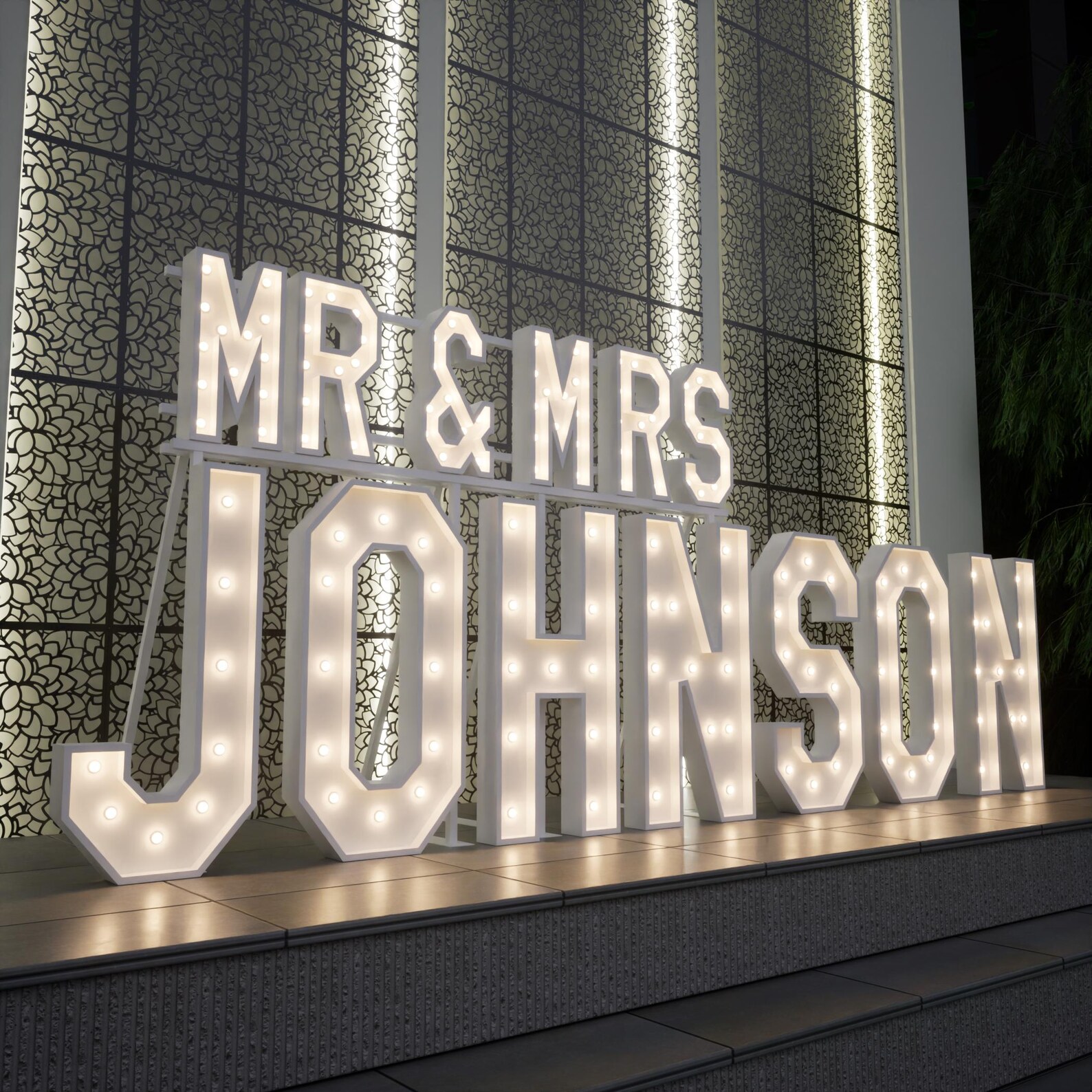MR & MRS Marquee Lights - Custom Wedding Sign, 2ft/3ft/4ft LED Letters ...