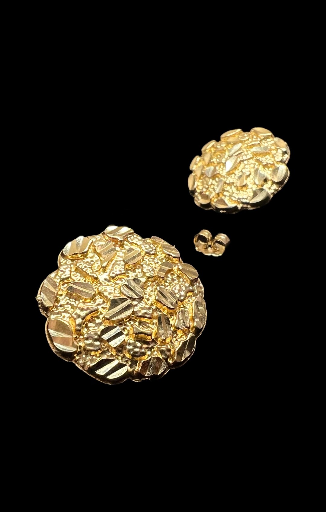 10k Gold Nugget Earrings Different Sizes and Shapes for Men and Women ...