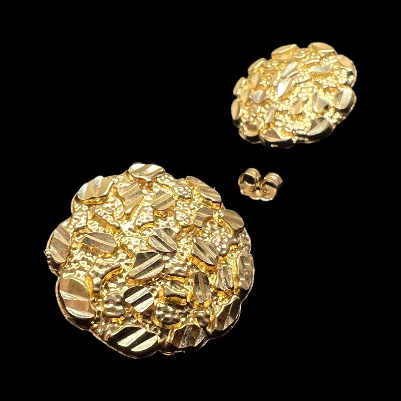Gold Nugget Earrings Men - Etsy