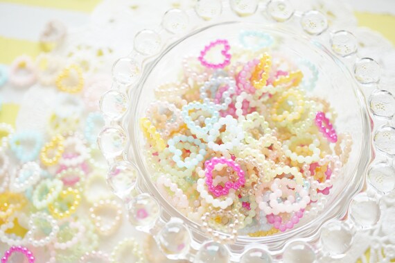 100 Pcs Pearly Heart Pearl Flakesgemsrhinestones 11mm Etsy