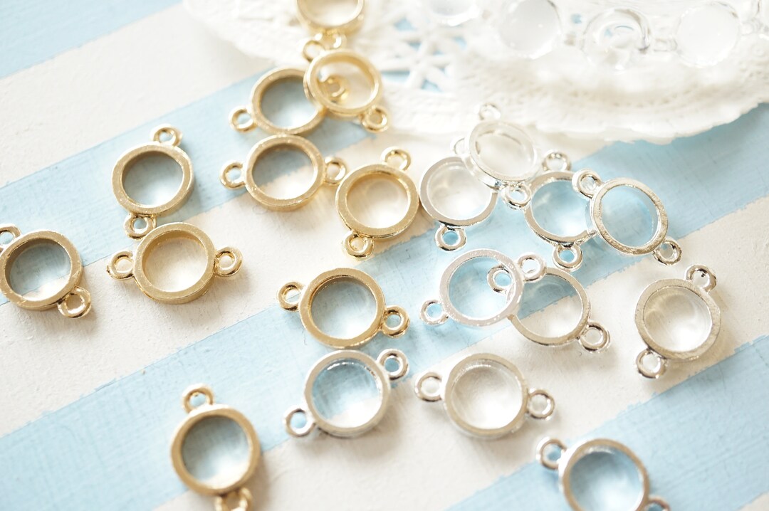 5 Pcs Open Back Bezel Charms / Two Loops (10mm) AZ540 - Etsy