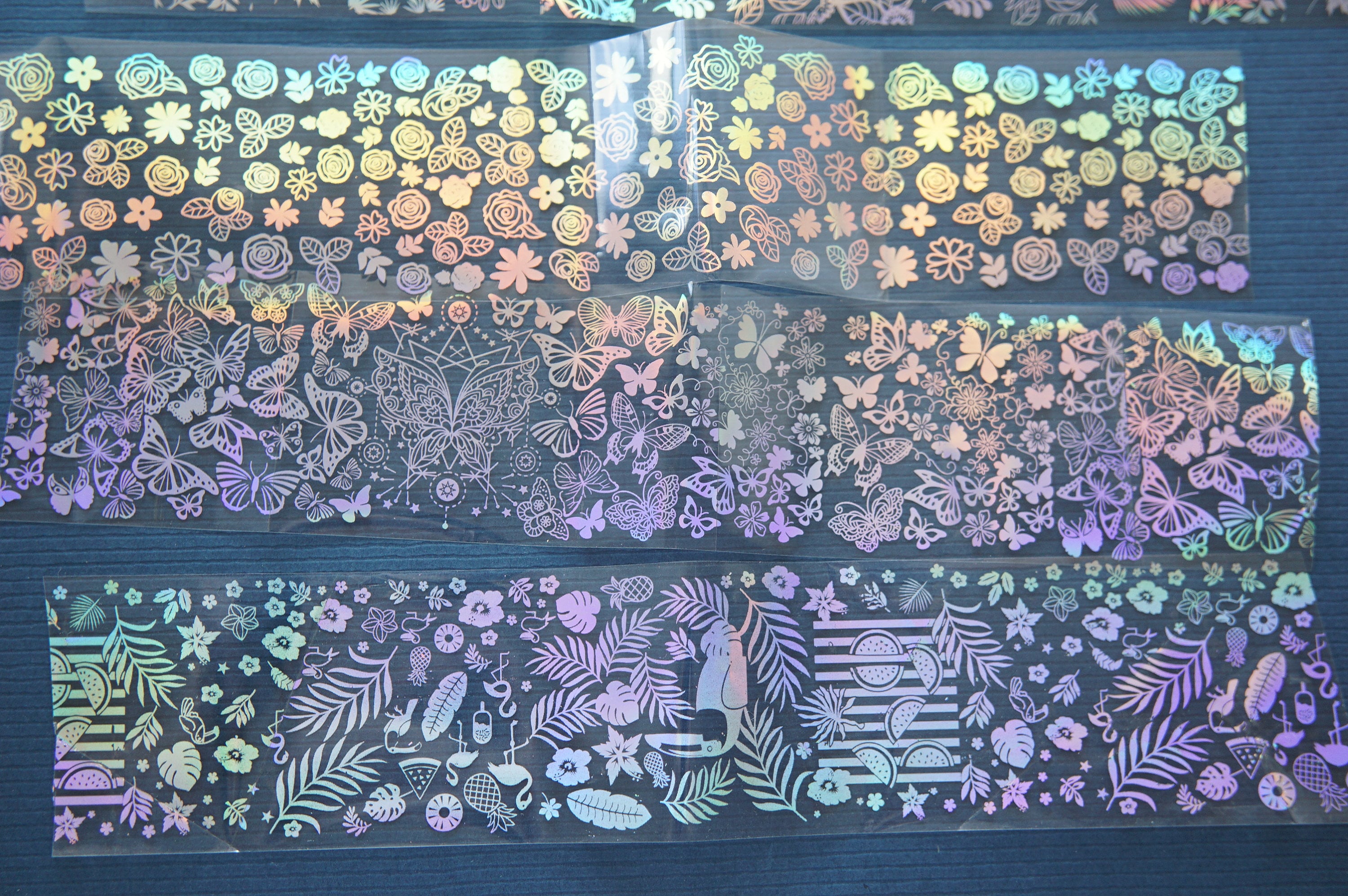 Limited Stock// 7 Holographic Sheets Holo Film for Nail Deco | Etsy